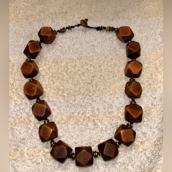 Jewelry | 16 Chunky Wood Bead Choker Necklace | Poshmark